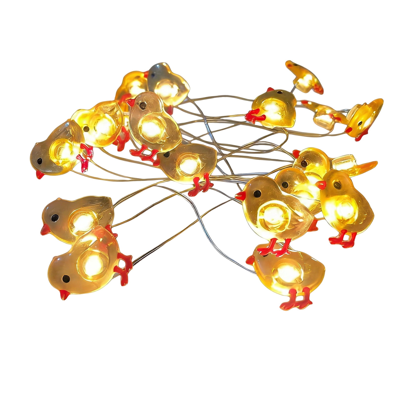 10 LED 3.3ft Easter Chick String Lights - Battery Operated Warm Fairy ...
