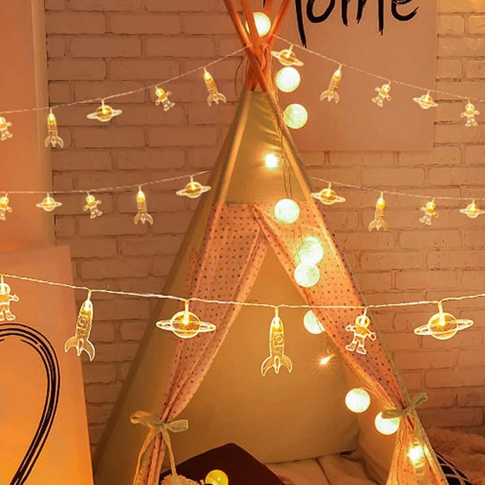 10 LED Children's Room LED String Light Astronaut Spaceship Rocket ...