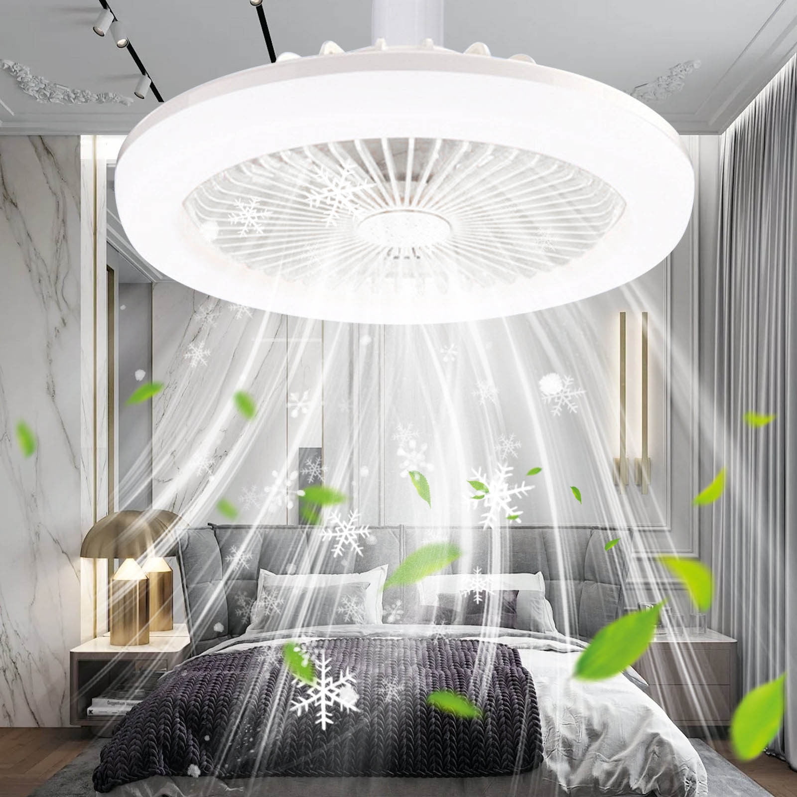 Under 10, LED Fan Light E27, Screw Base, Remote Control, Modern Design ...