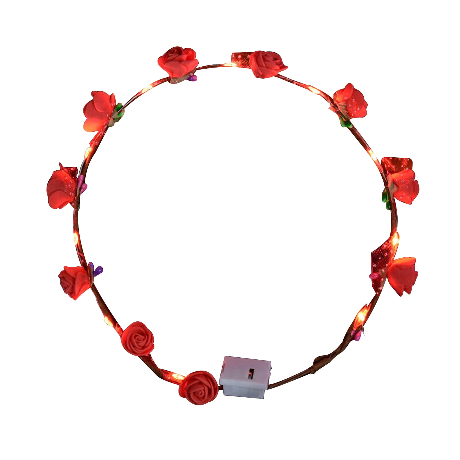 10 LED Lights Flower Crown Glowing Garland Light Up Wreath Luminous ...