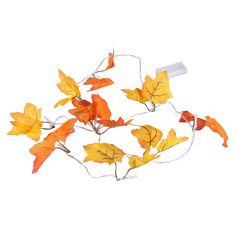10 LED Maple Leaf String Lights Fairy Light Battery Operated Autumn ...