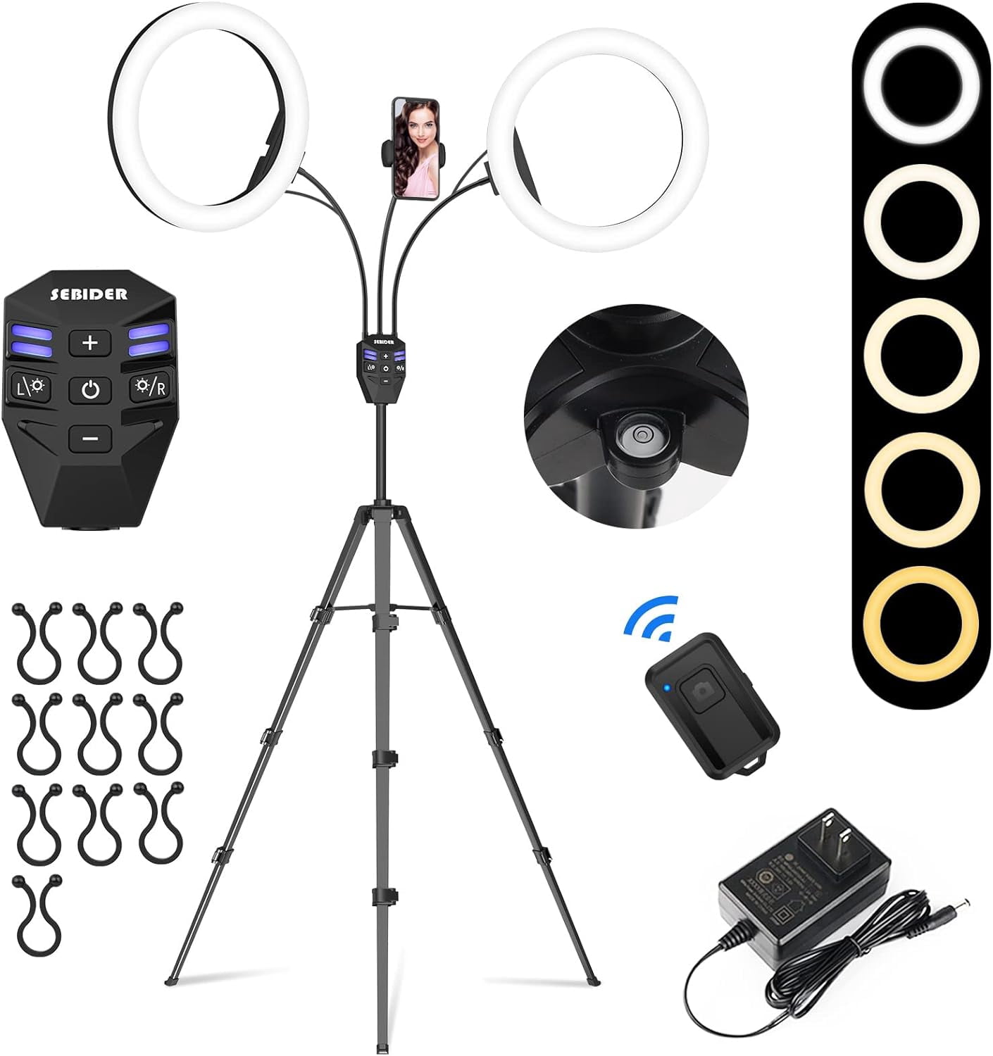 10" LED Ring Light with Tripod Stand & Phone Holder, Selfie Circle ...