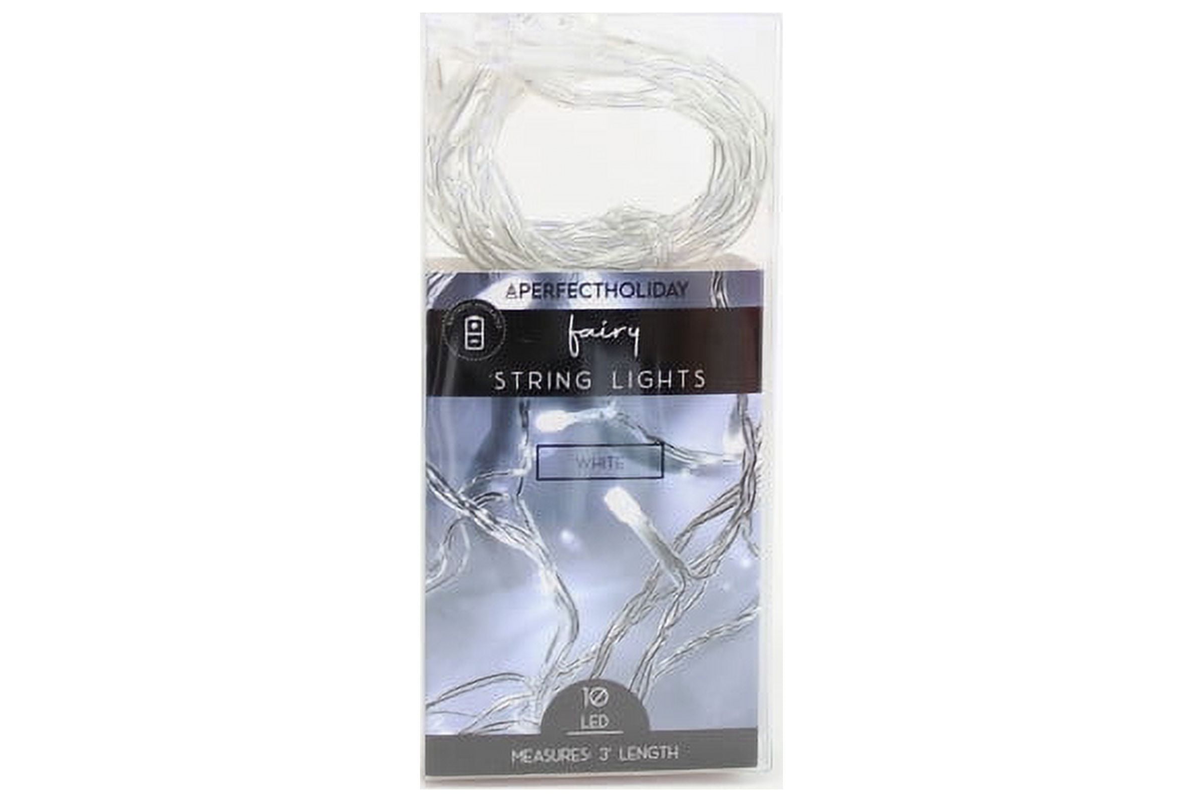 10 LED String Light Battery Operated - Bright White Fairy Lights Two AA ...