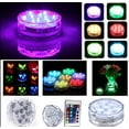 10 LED Submersible Multicolor Decorative Light RGB for Vase Wedding ...