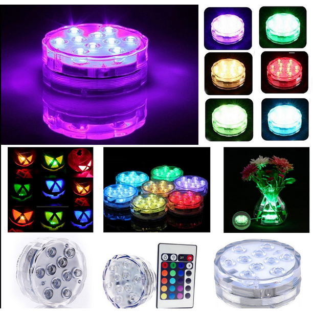 10 LED Submersible Multicolor Decorative Light RGB for Vase Wedding ...