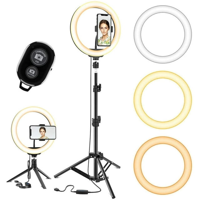 5 Core 10" LED Ring Light with Tripod, Phone Holder, 3 Modes, USB ...