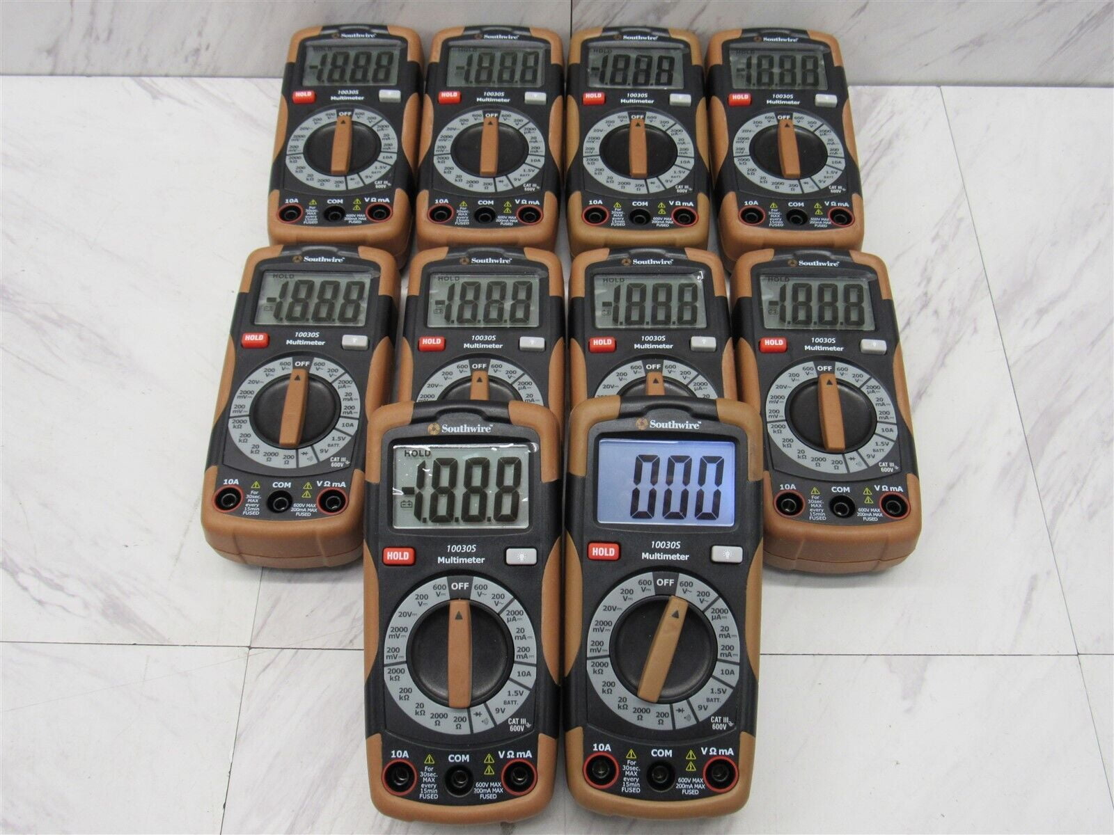 10 LOT - NEW Digital Backlit Display Manual Ranging Multimeter CAT III ...