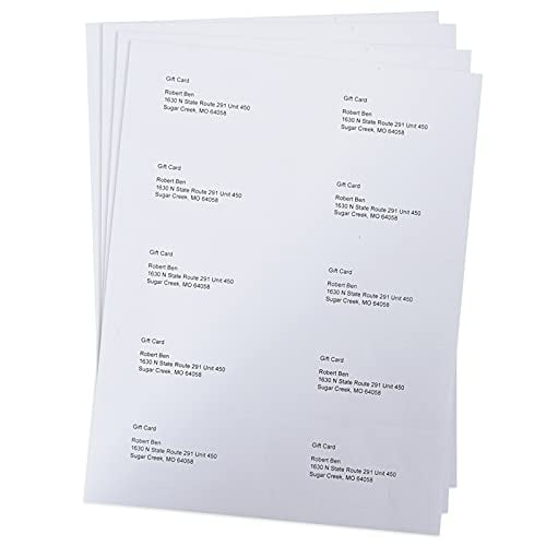 10 up Labels, 2" x 4" Shipping Address Labels for Laser/Inkjet Printer ...