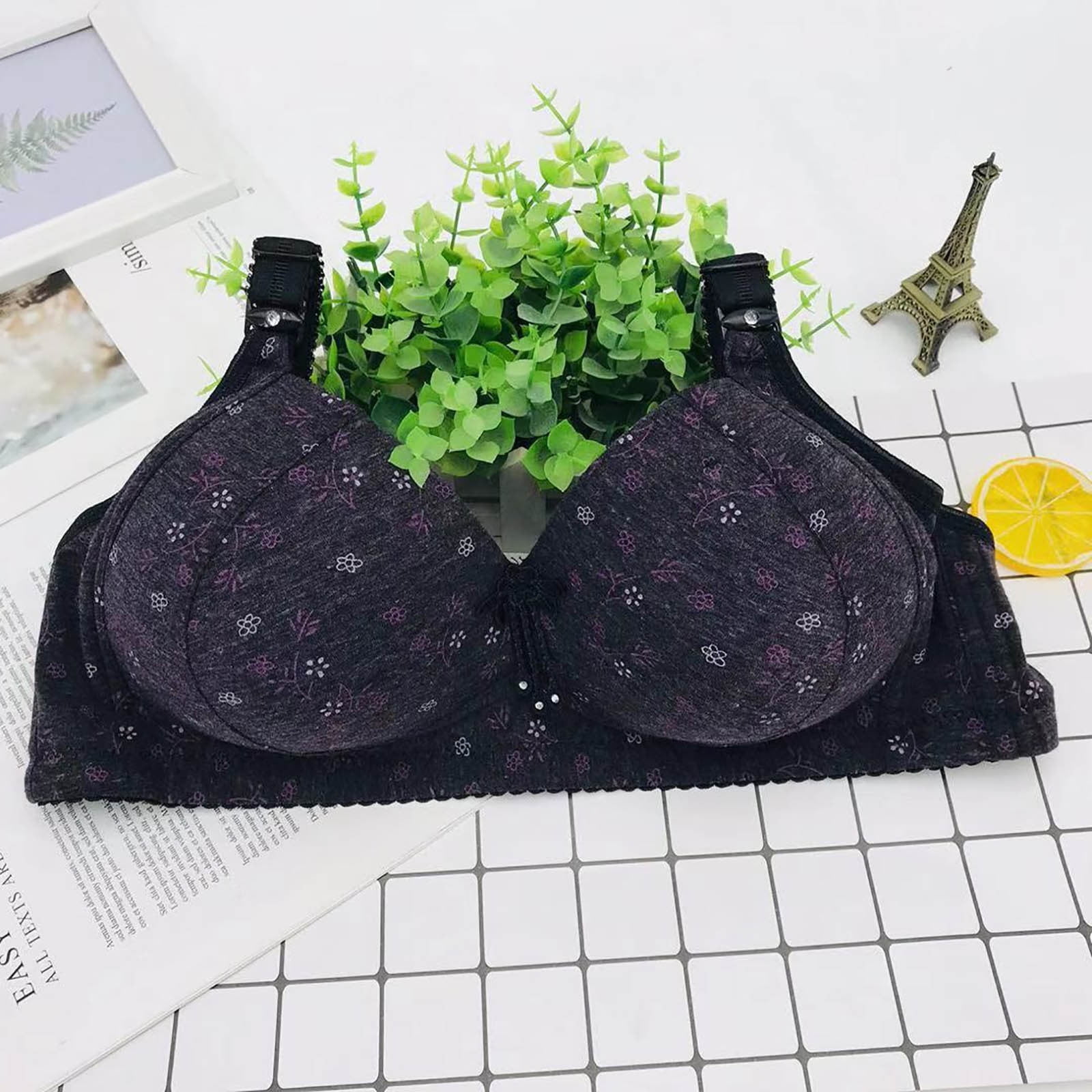 Under 10,Large Cup Bra, Soft Non-Steel Ring, 3 Buckle Thin Cup, Plus ...