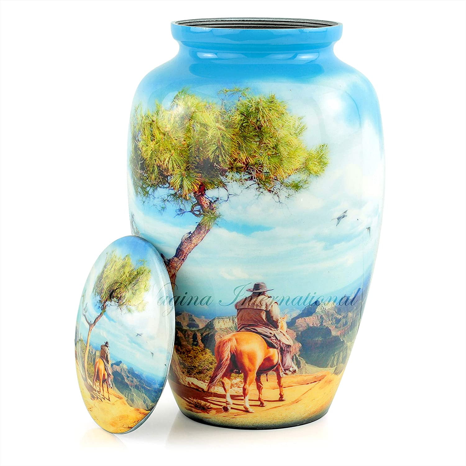 10" Large Metal Classic Cremation Beautiful Printed Urns | Cremation ...