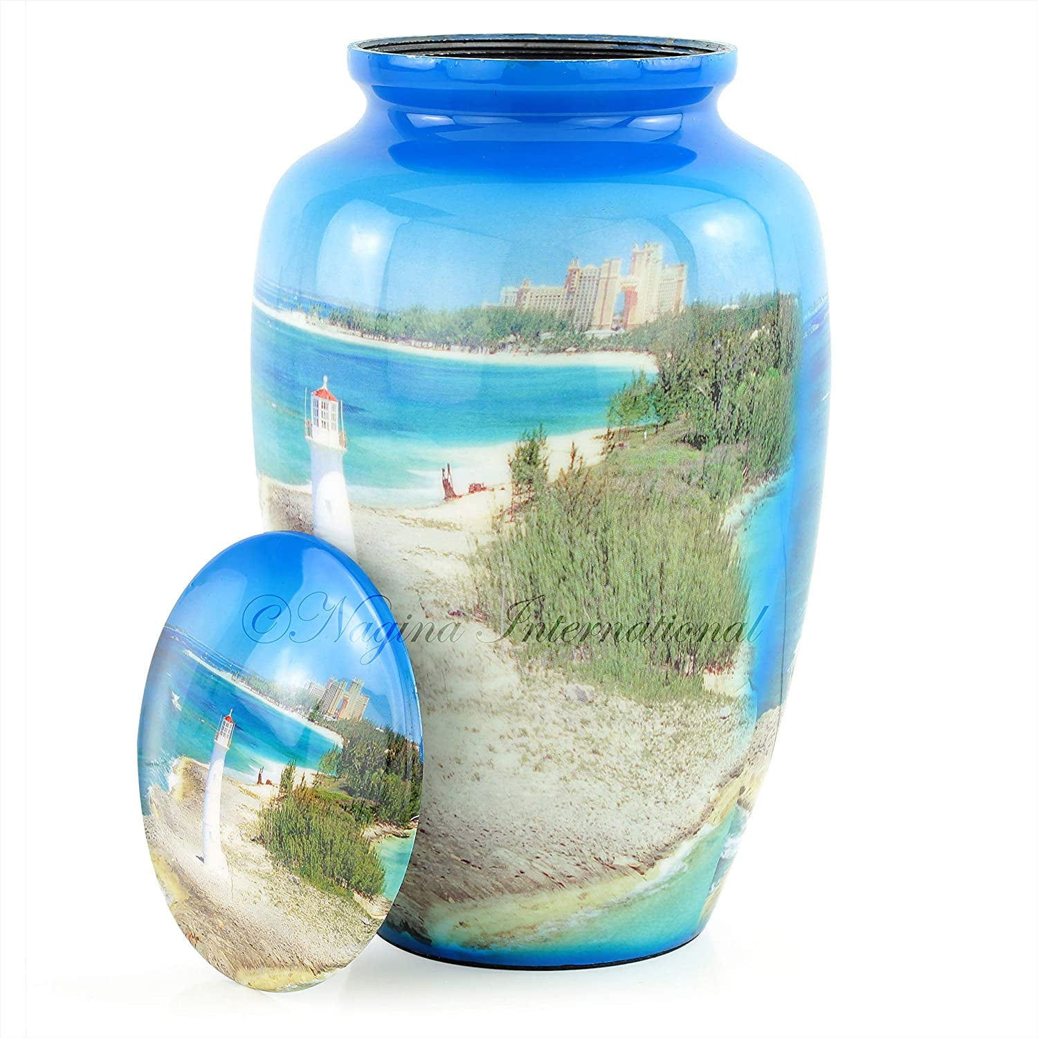 10" Large Metal Classic Cremation Beautiful Printed Urns | Cremation ...