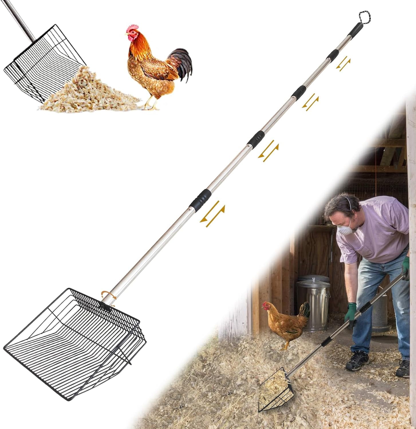 10" Large Multi-Purpose Chicken Poop Scooper,Poop Shovel for Chicken ...