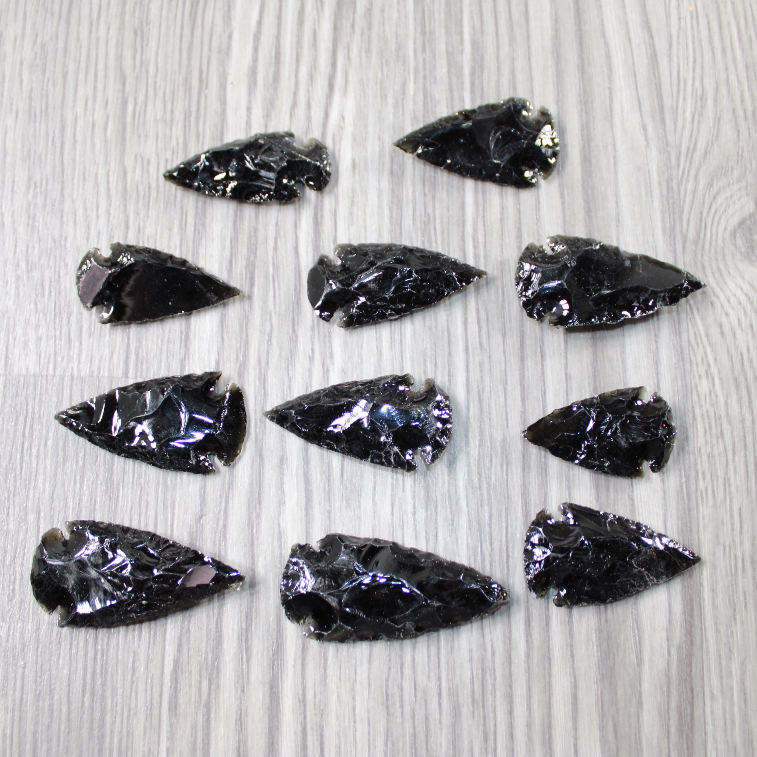 10 Large Obsidian Ornamental Arrowheads #7945 Spearhead - Walmart.com