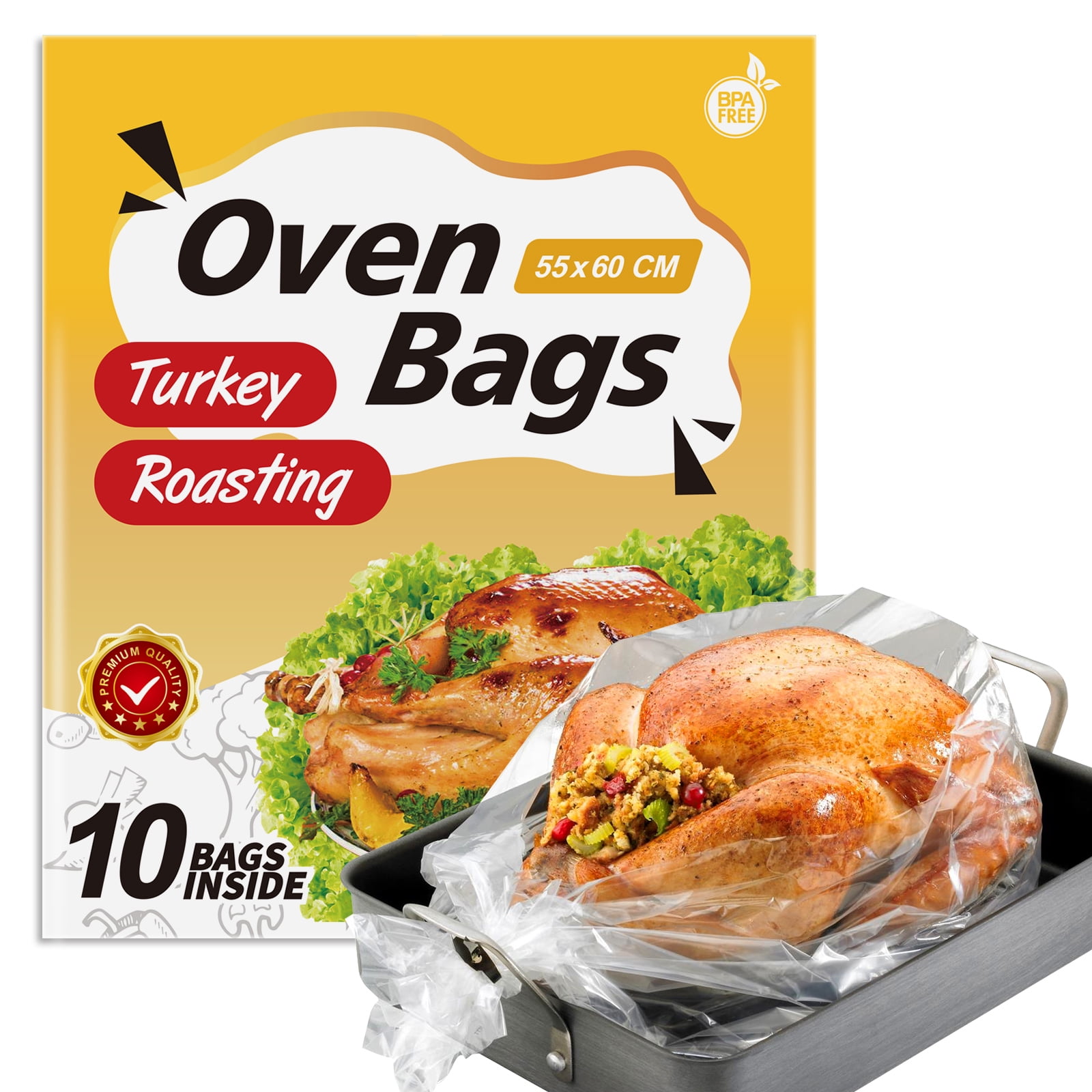 OOFLAYE Large Oven Bags for Turkey 22x24 Inches, Cooking Roasting Bags ...