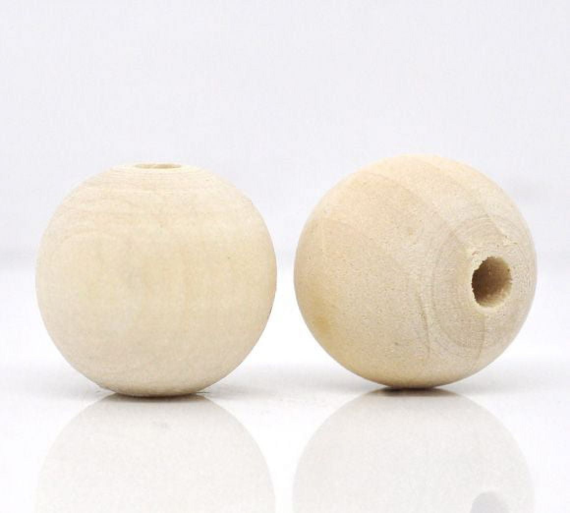 10 Large Round Wood Beads Bulk 18mm with 3.5mm Hole - Walmart.com