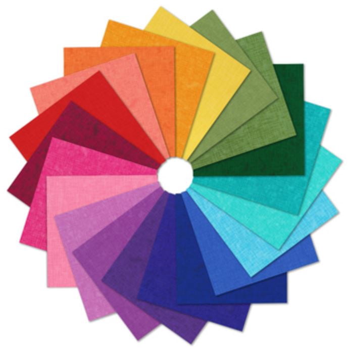 10" Layer Cake Squares - Quilter's Linen Rainbow Palette Textured-Look ...