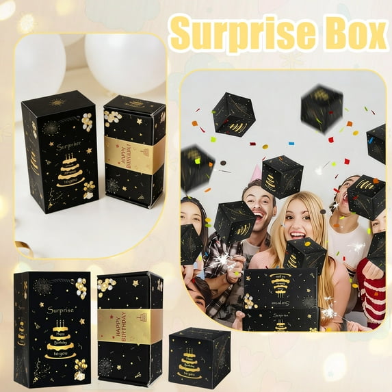 10-Layer Reusable Birthday Surprise Pop-Up Gift Box Set, Portable ...
