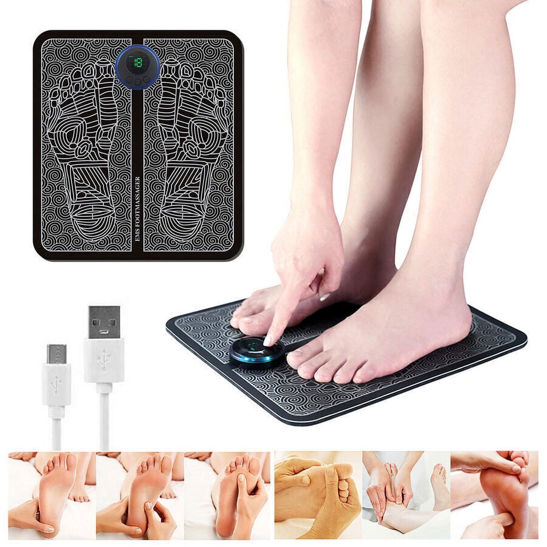 10 Level Electric EMS Foot Massager Leg Reshaping Pad Feet Muscle Pain ...