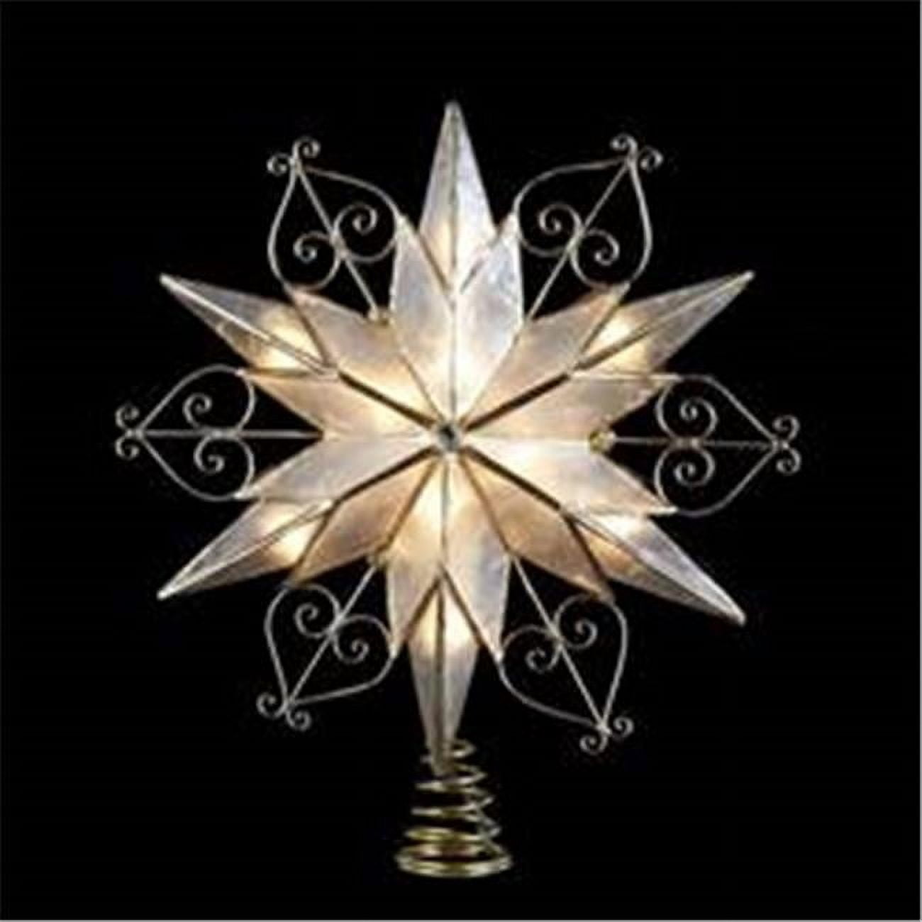 10-Light 6-Point Capiz Star Treetop with Scroll Design - Walmart.com
