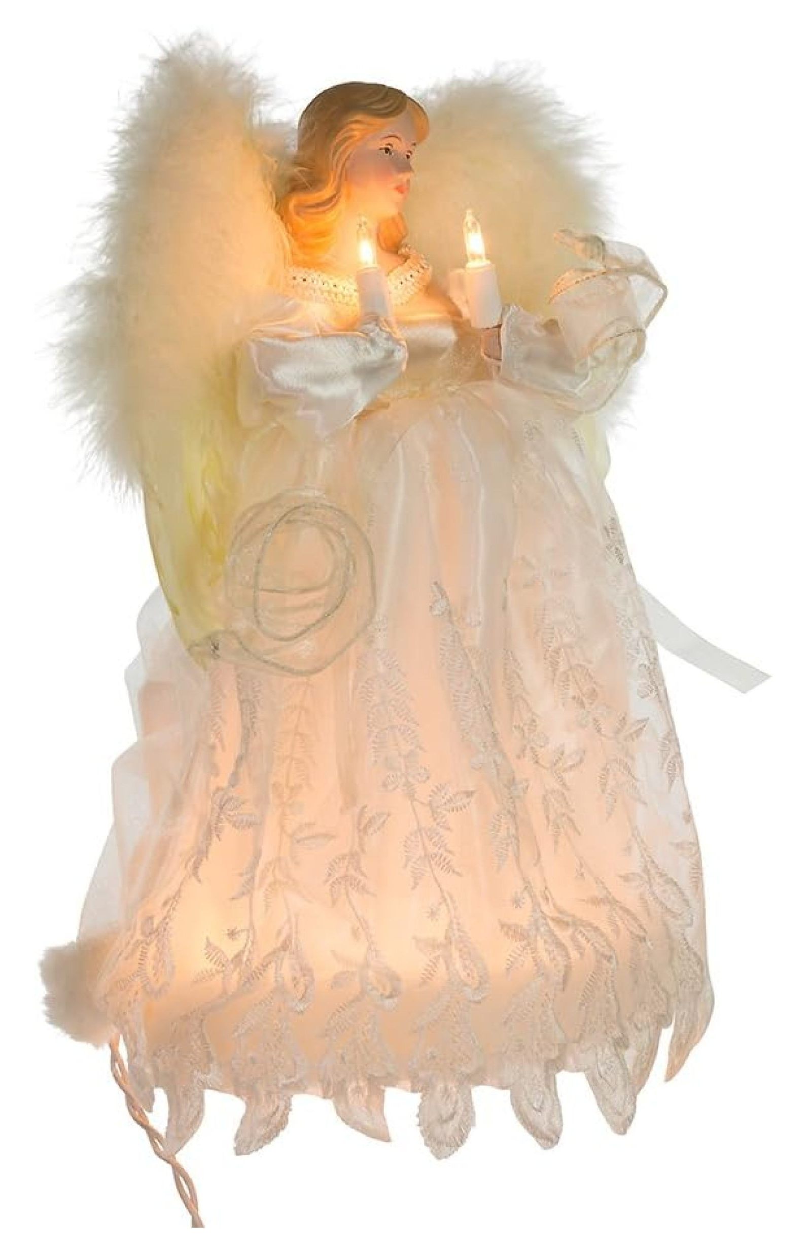 10-Light Angel Treetop, 12-Inch, Ivory - Walmart.com