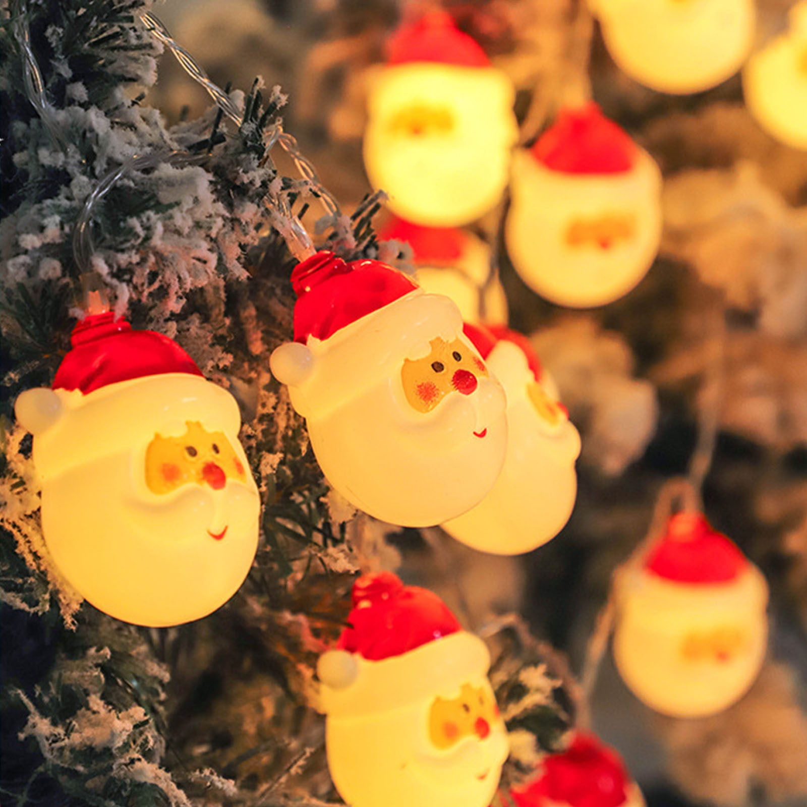 10 Light Santa Head String Light - 59 Inch Christmas Santa Claus ...