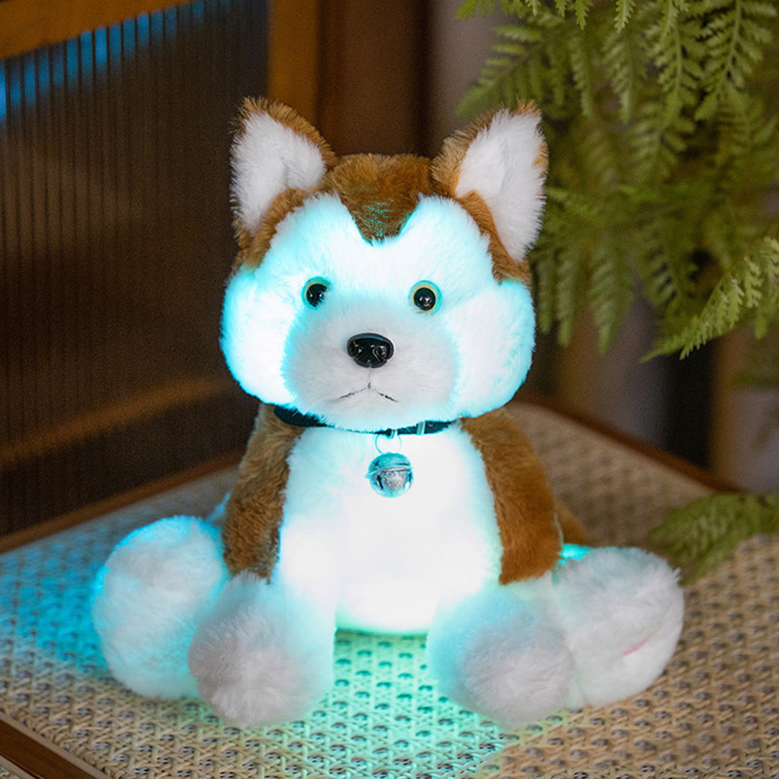 10" Light up Husky LED Stuffed Animal with Colorful Night Light Glow ...