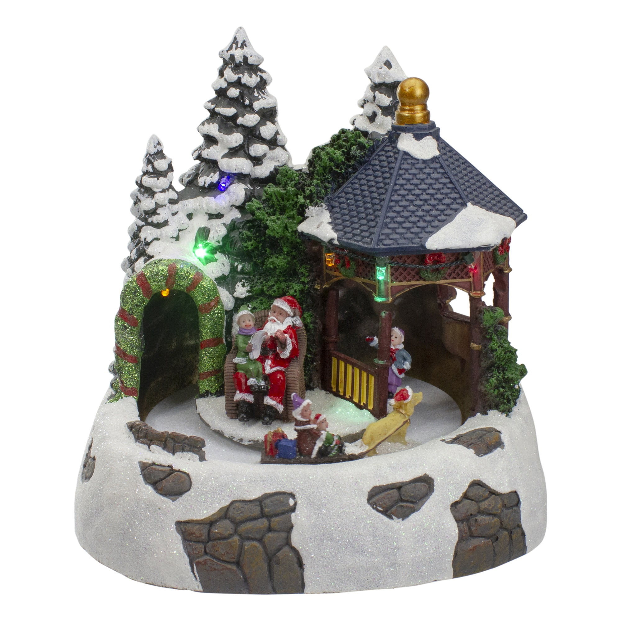 Northlight 10" Lighted and Animated Christmas Scene with Santa Claus ...