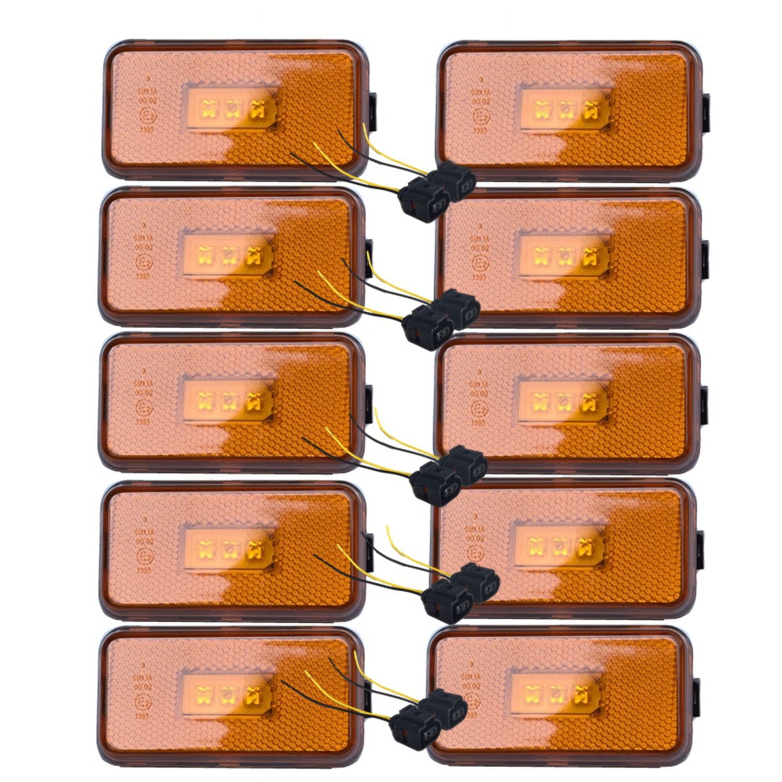 10 Lights with Plug-Amber LED Clearance Lights for Scania, Side Marker ...