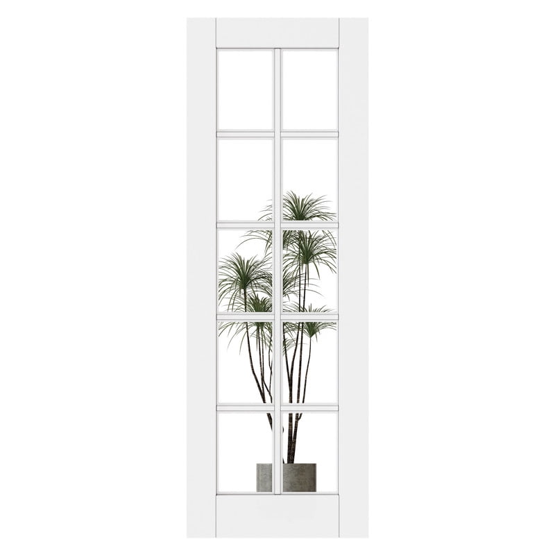10-Lite Clear Glass Door Slab with/without Prehung Kit, White - Walmart.com