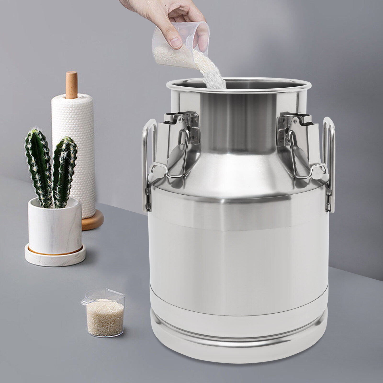 10 Liter Round Stainless Steel Milk Storage Can Milk Jug Transport ...