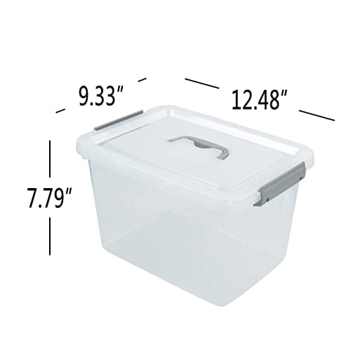 10 Liter Storage Boxes, Clear Plastic Storage Totes with Lids Set of 4 ...