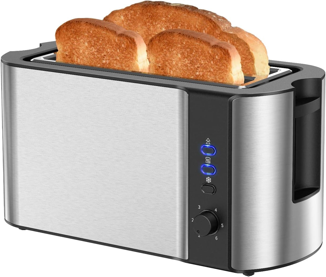 10'' Long Slot 2 Slice Stainless Steel Toaster, 4 Slice, Warming Rack ...