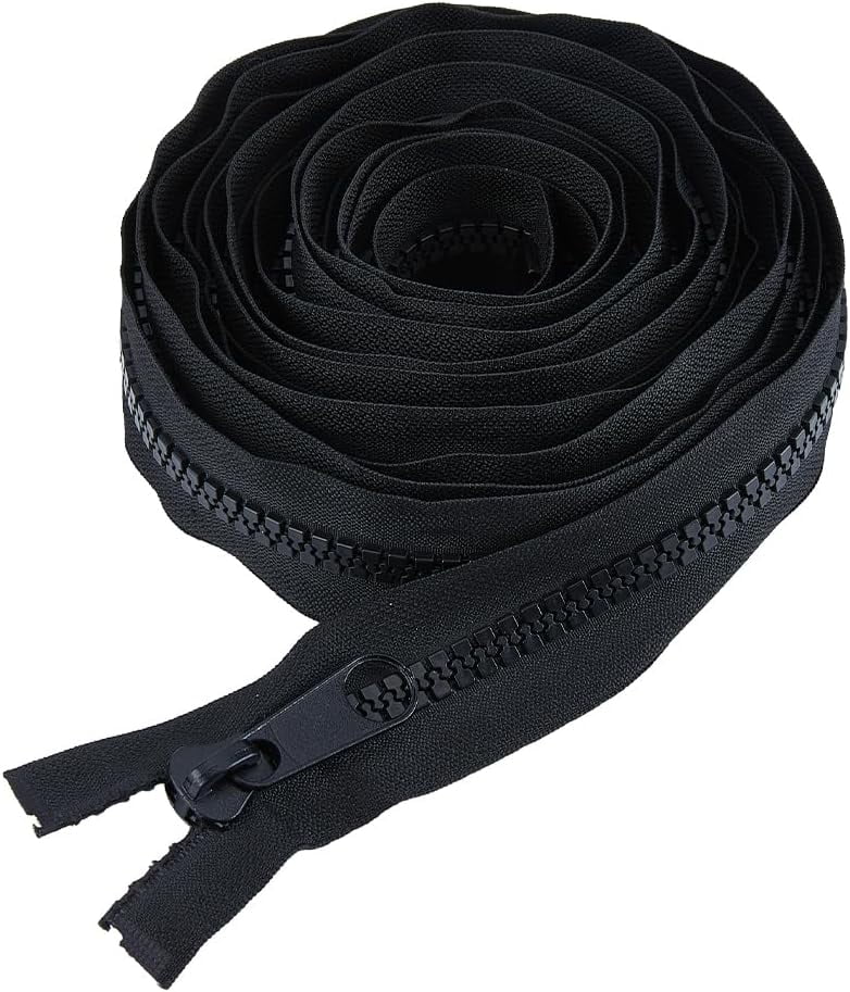#10 Long Zippers for Sewing 5m/5.46Yards Black Heavy Duty Separating ...