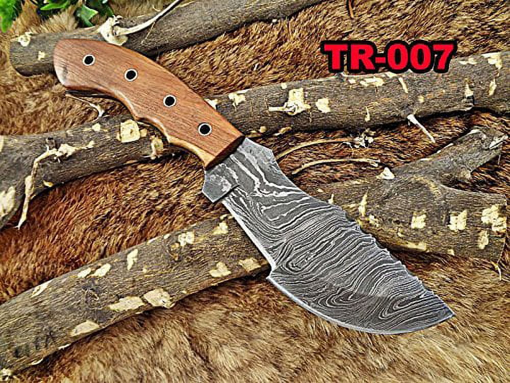 10"Long tracker knife hand forged twist pattern full tang Damascus ...