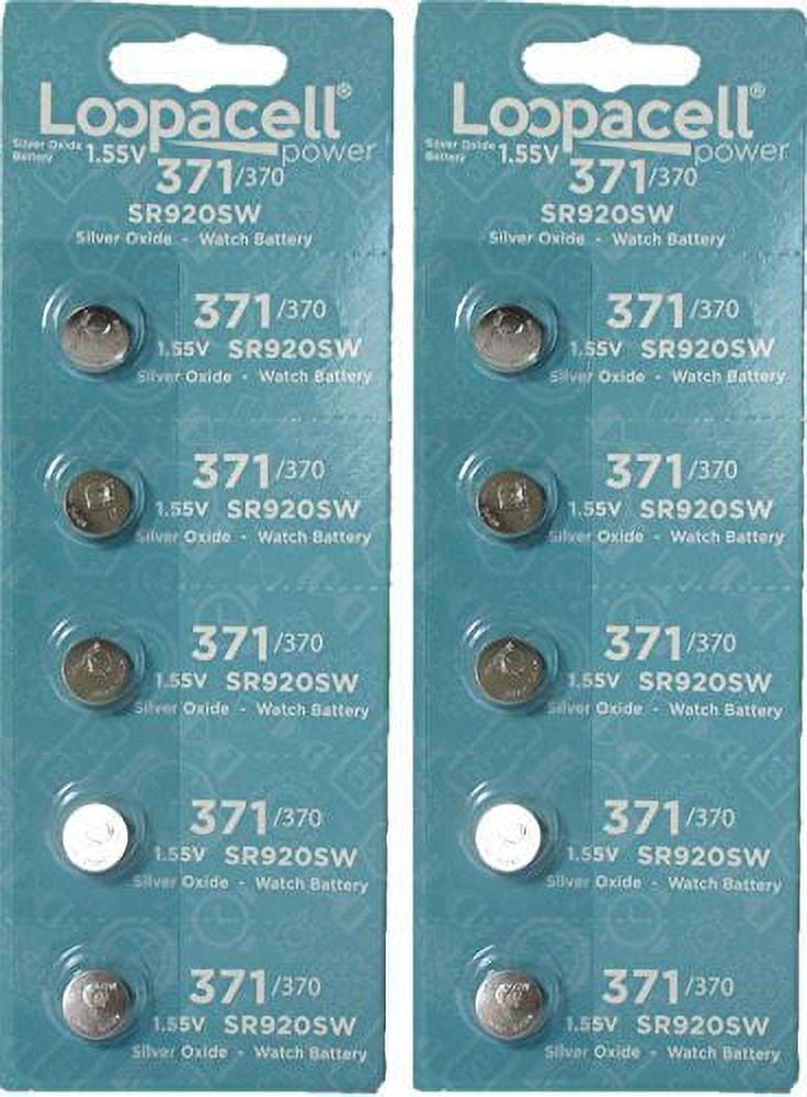 10 Loopacell Watch Battery Button Cell SR920SW 371 (2 Packs of 5 ...