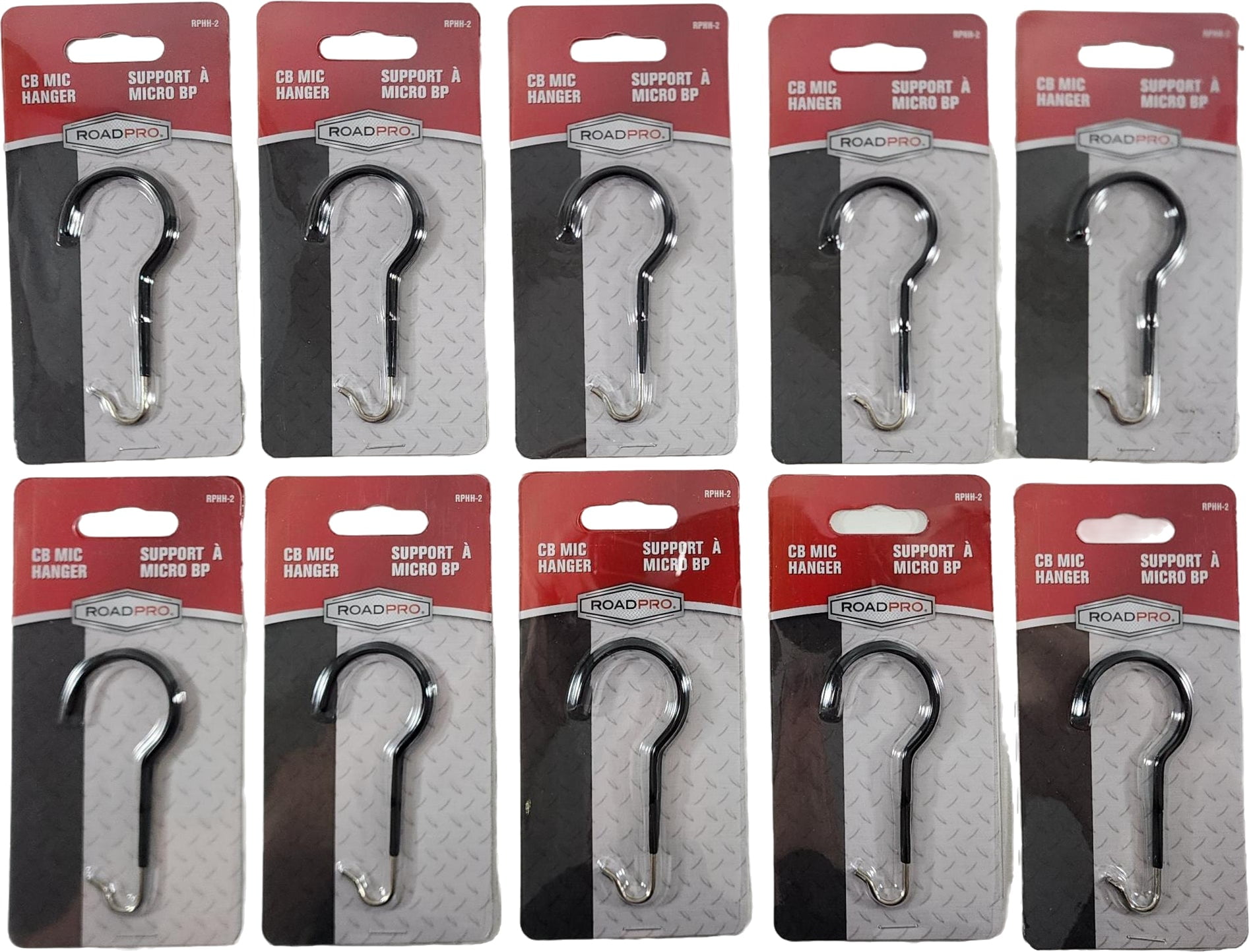 10 Lot RoadPro RPHH-2 CB Radio Metal Buddy Hook/Steel Microphone Holder ...