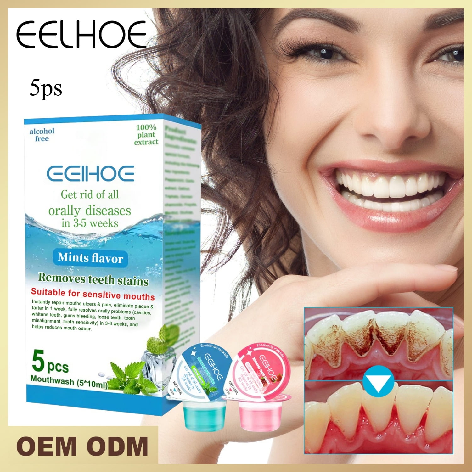 10 ML (.36 FL Oz) Travel Mouthwash Packets (Cool Mint and cherry ...