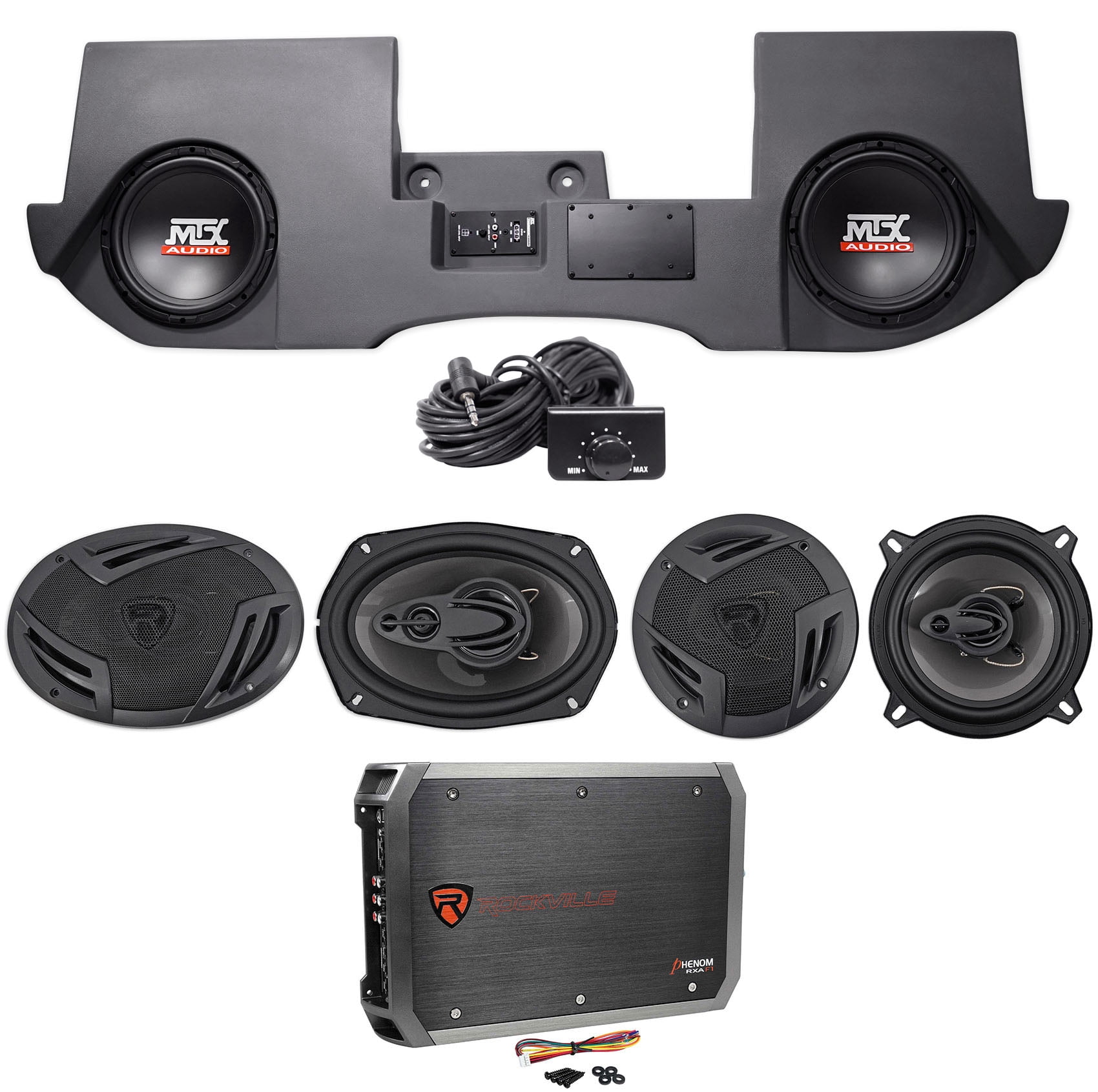 10" MTX Subs+Box+Front+Rear Speakers+Amp for 2002-13 Dodge Ram Quad ...