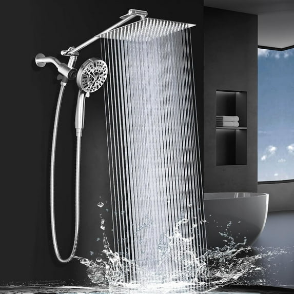 10'' Magnetic Rain Shower Head with Handheld Spray Combo, 8+2 MODE ...
