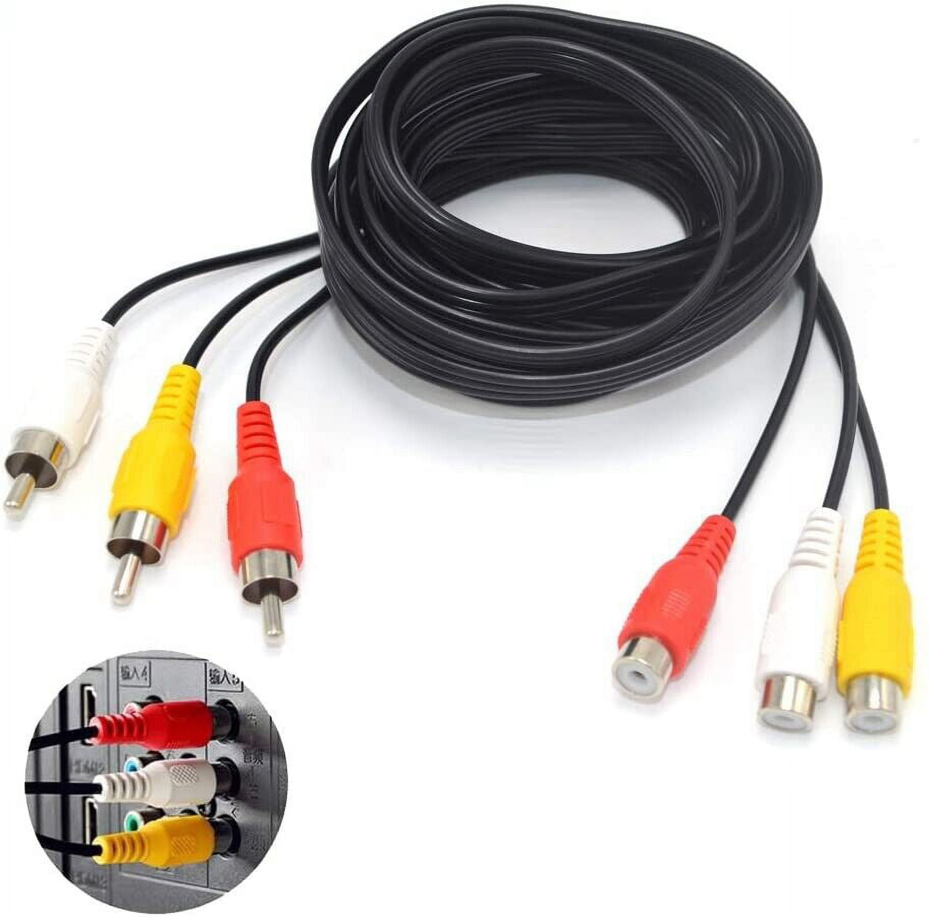 10FT RCA Composite Audio Video Cord, VCR Output Connection Input, 3-RCA ...