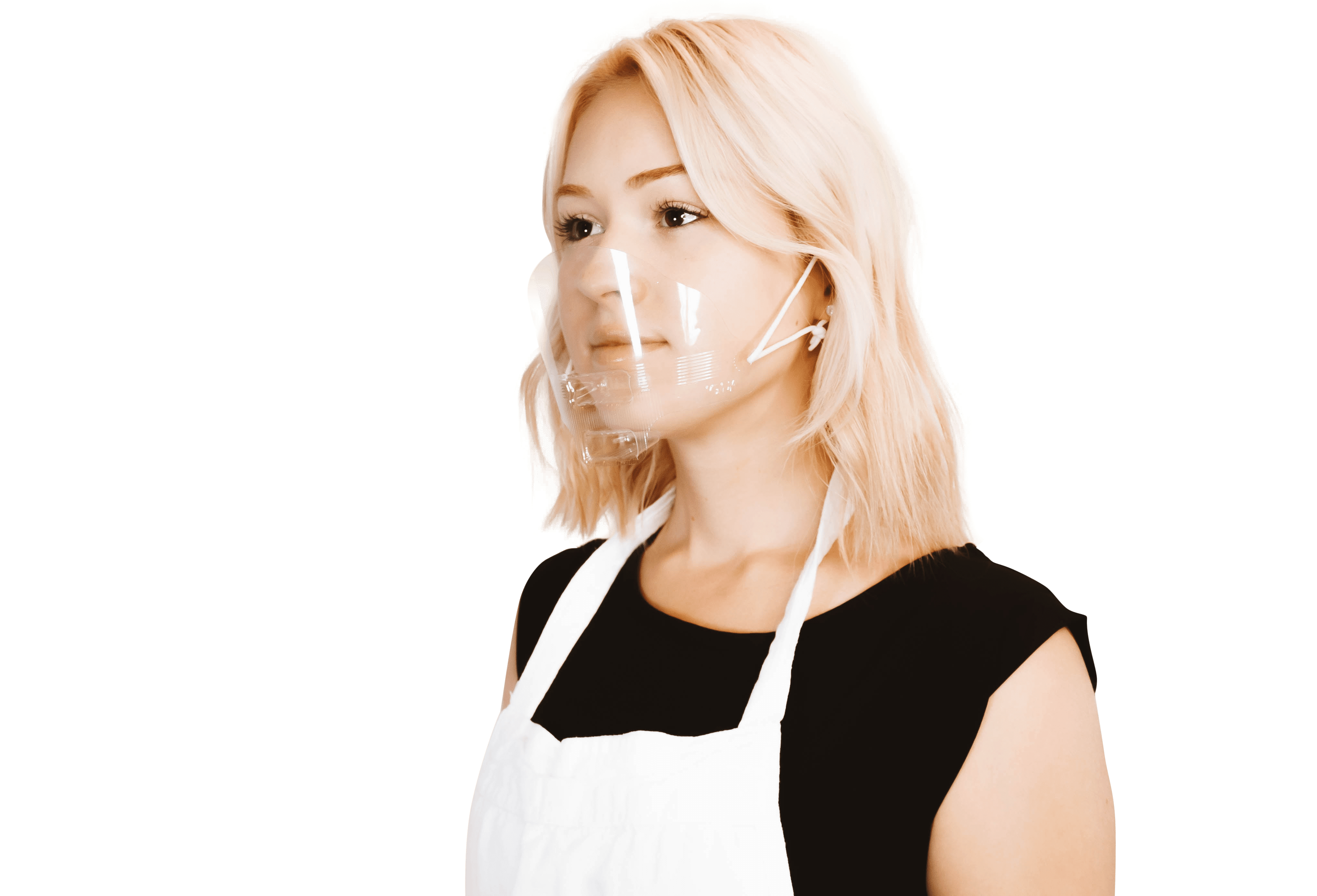 (10 Masks) Ultralight Mask Transparent Hygienic Open Face Shield for ...