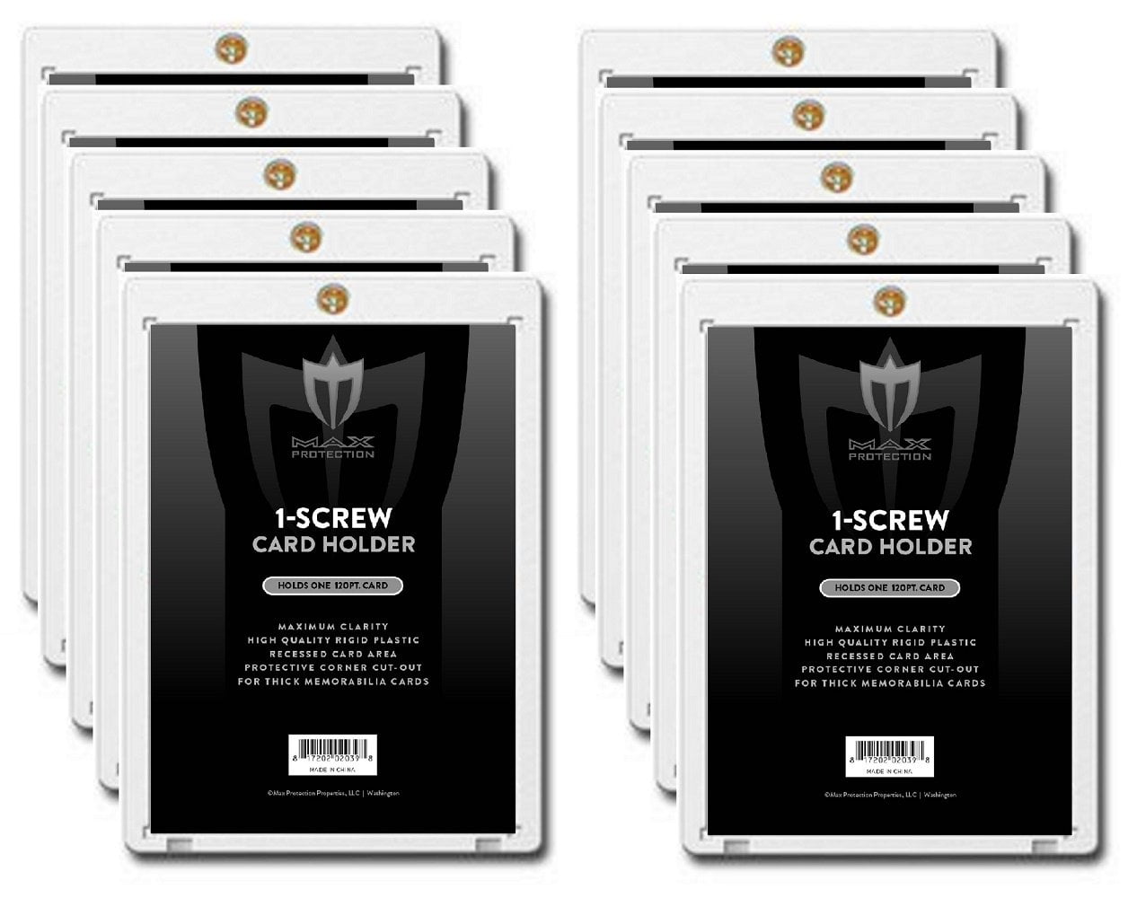 (10) Max Pro 1 Screw Card SUPER THICK Holder - 120 Pt. Jersey or ...