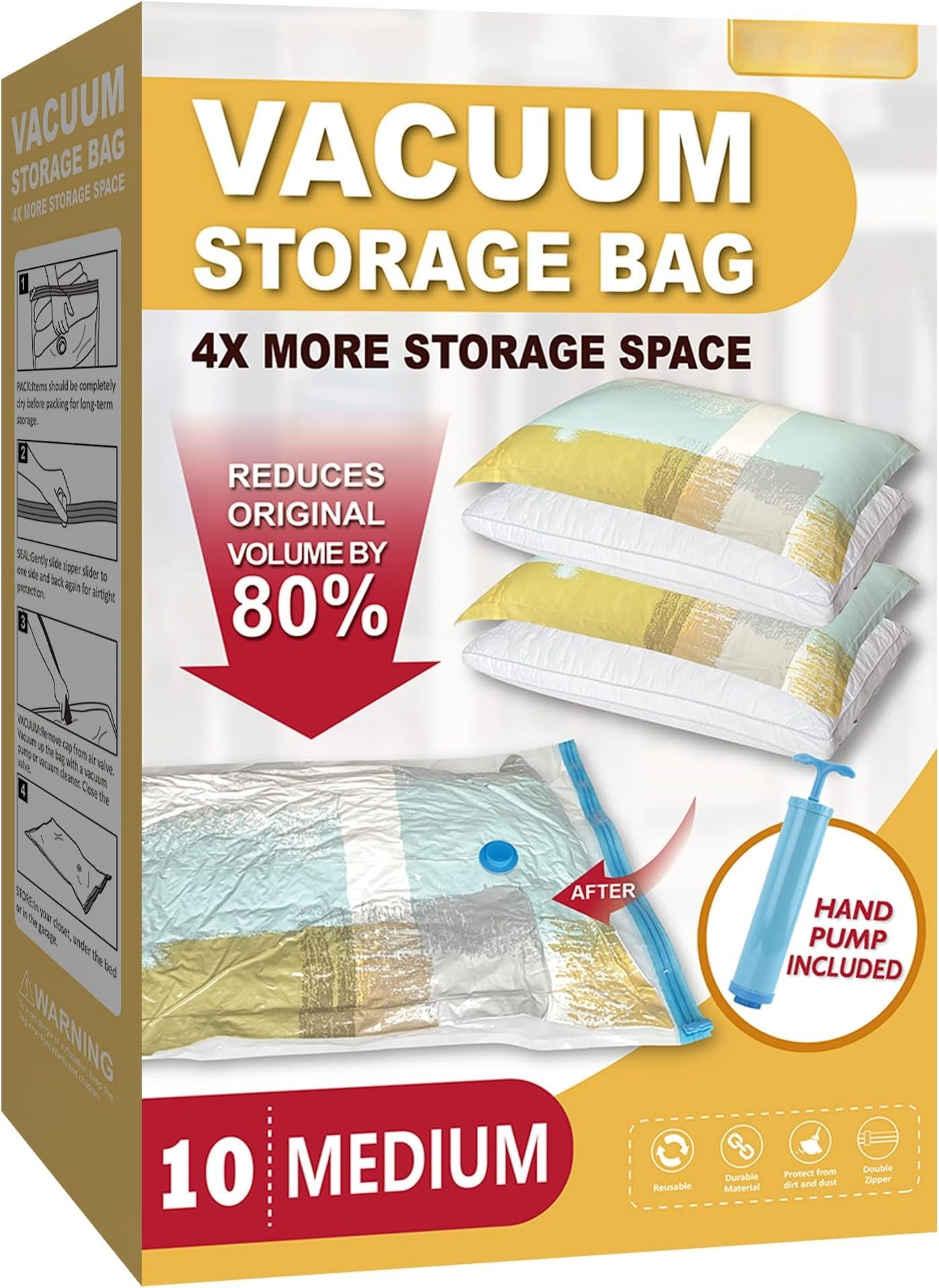 10 Medium Vaccum Storage Bags, Space Saver Vacuum Storage Bags Medium ...