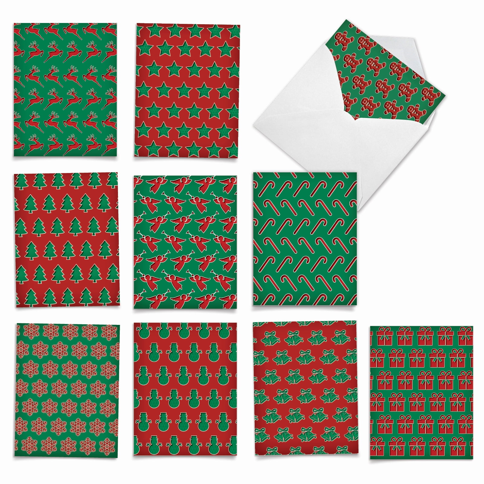 10 Merry Christmas Note Cards Assorted (4 x 5.12 Inch) - CHRISTMAS POPS ...