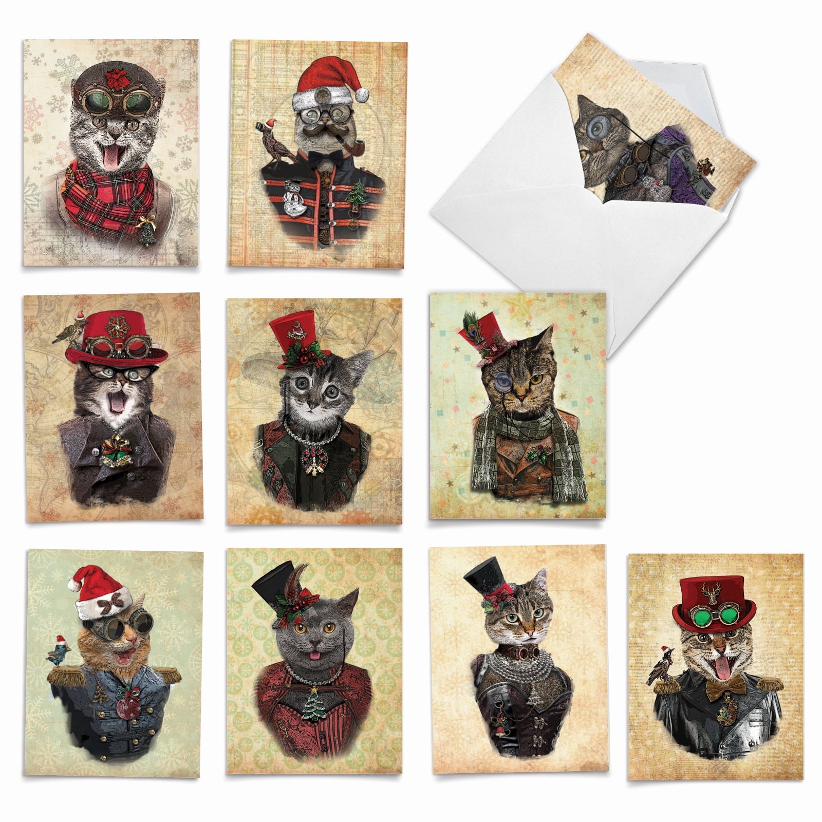 10 Merry Christmas Note Cards Pack (4 x 5.12 Inch) - CHRISTMAS ...