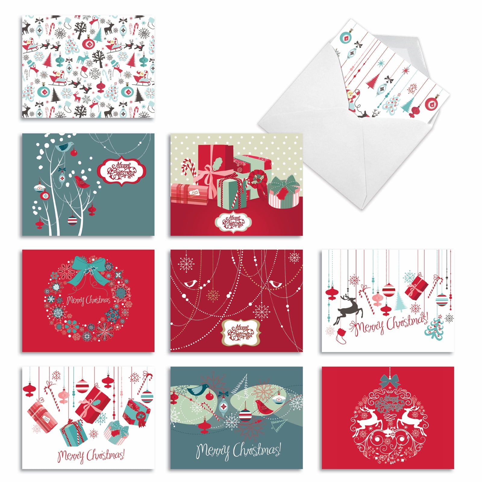 10 Merry Christmas Note Cards Pack (4 x 5.12 Inch) - CRAFTY CHRISTMAS ...