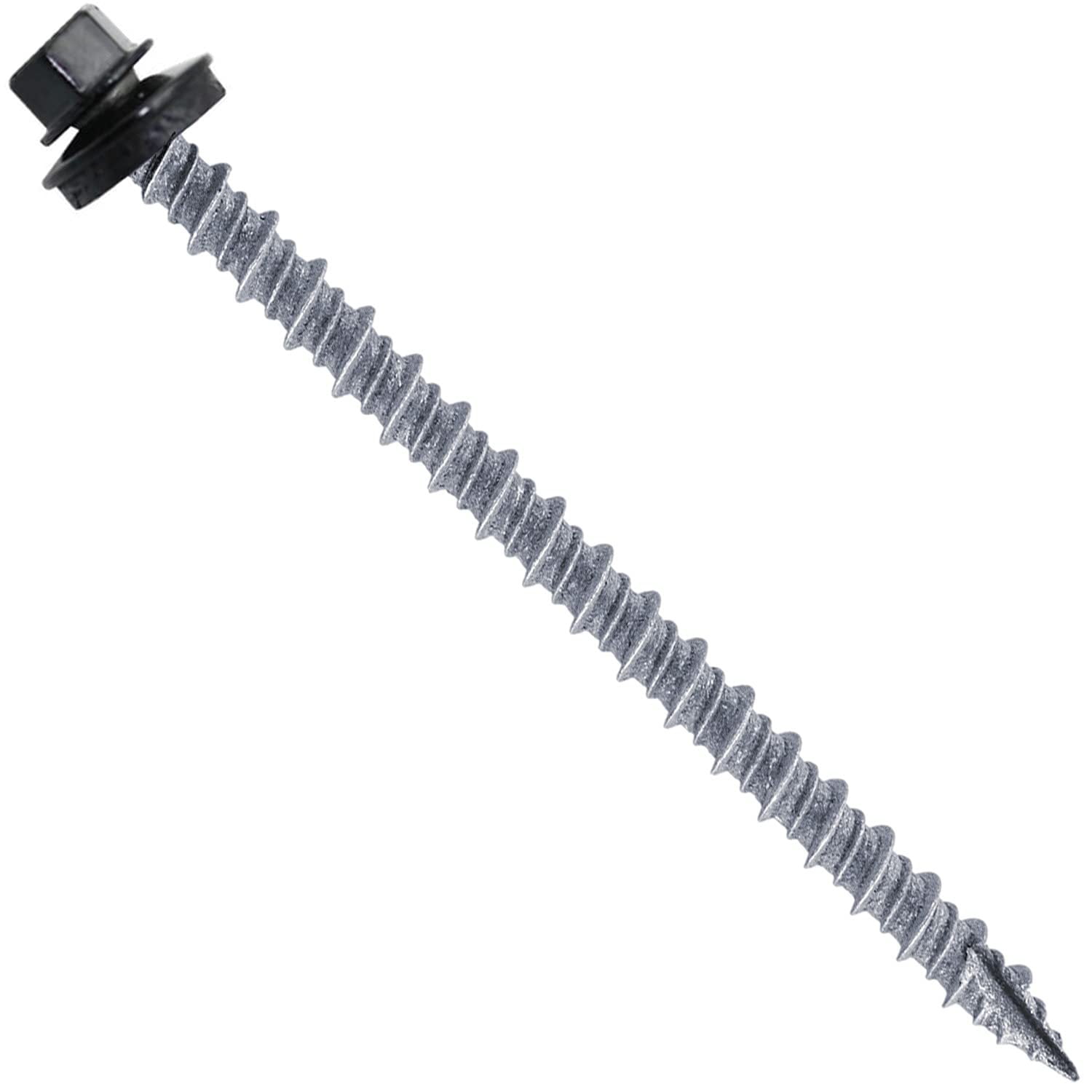 #10 Metal ROOFING SCREWS: (250) Screws x 3" BLACK Hex Head Sheet Metal ...