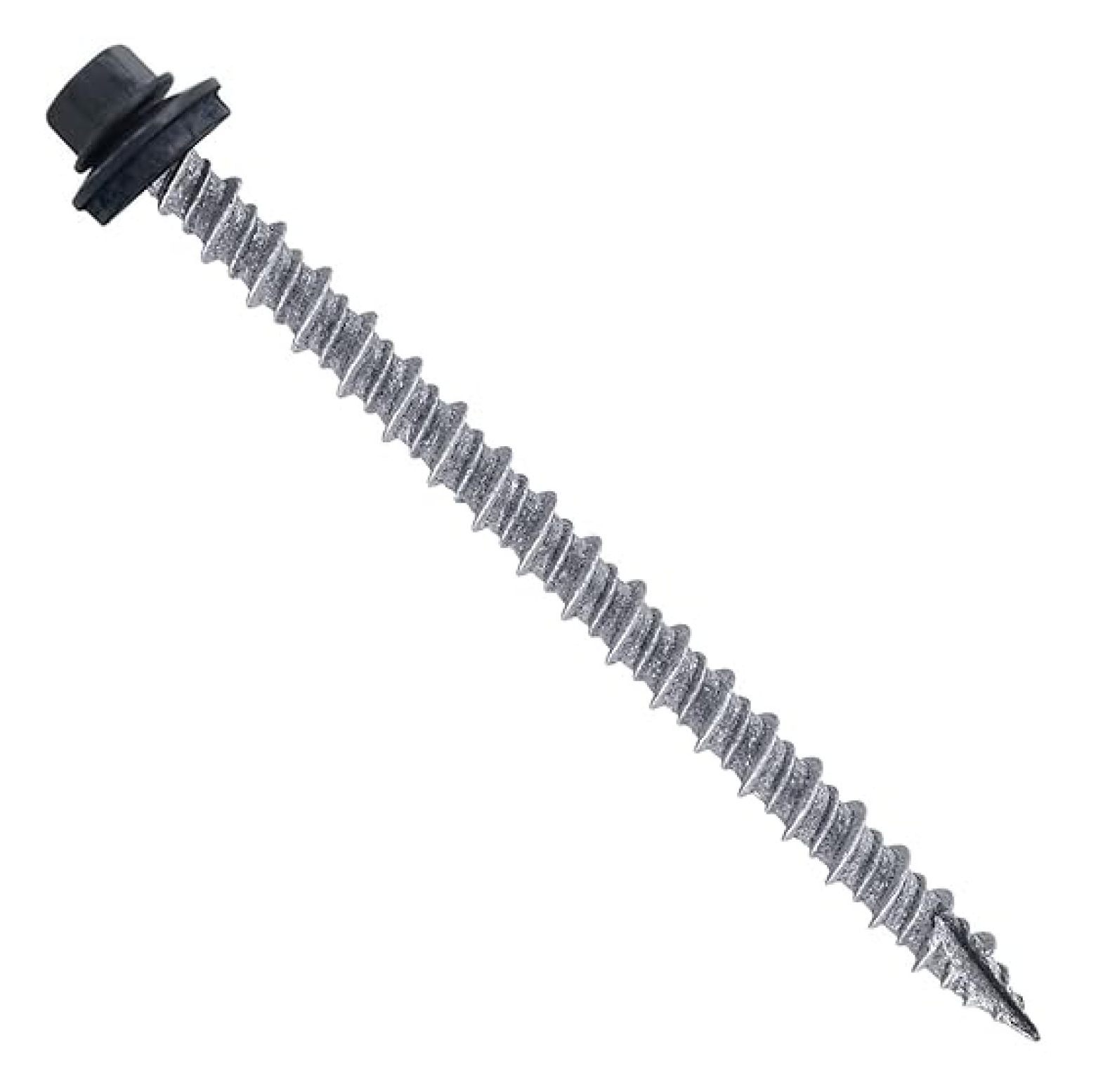 #10 Metal ROOFING SCREWS: (250) Screws x 3" FAB. CHARCOAL Hex Head ...
