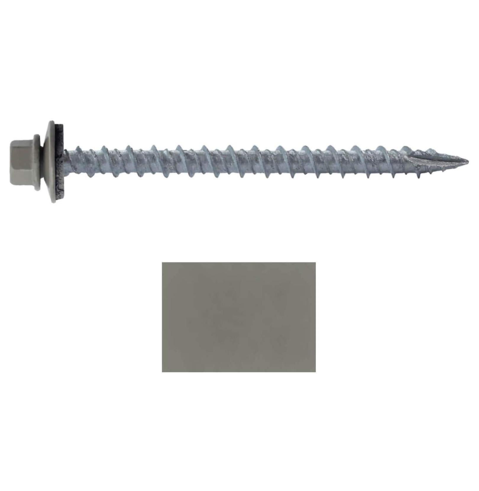 #10 Metal Roofing Screws: (2000) Screws x 2-1/2" Clay Hex Washer Head ...