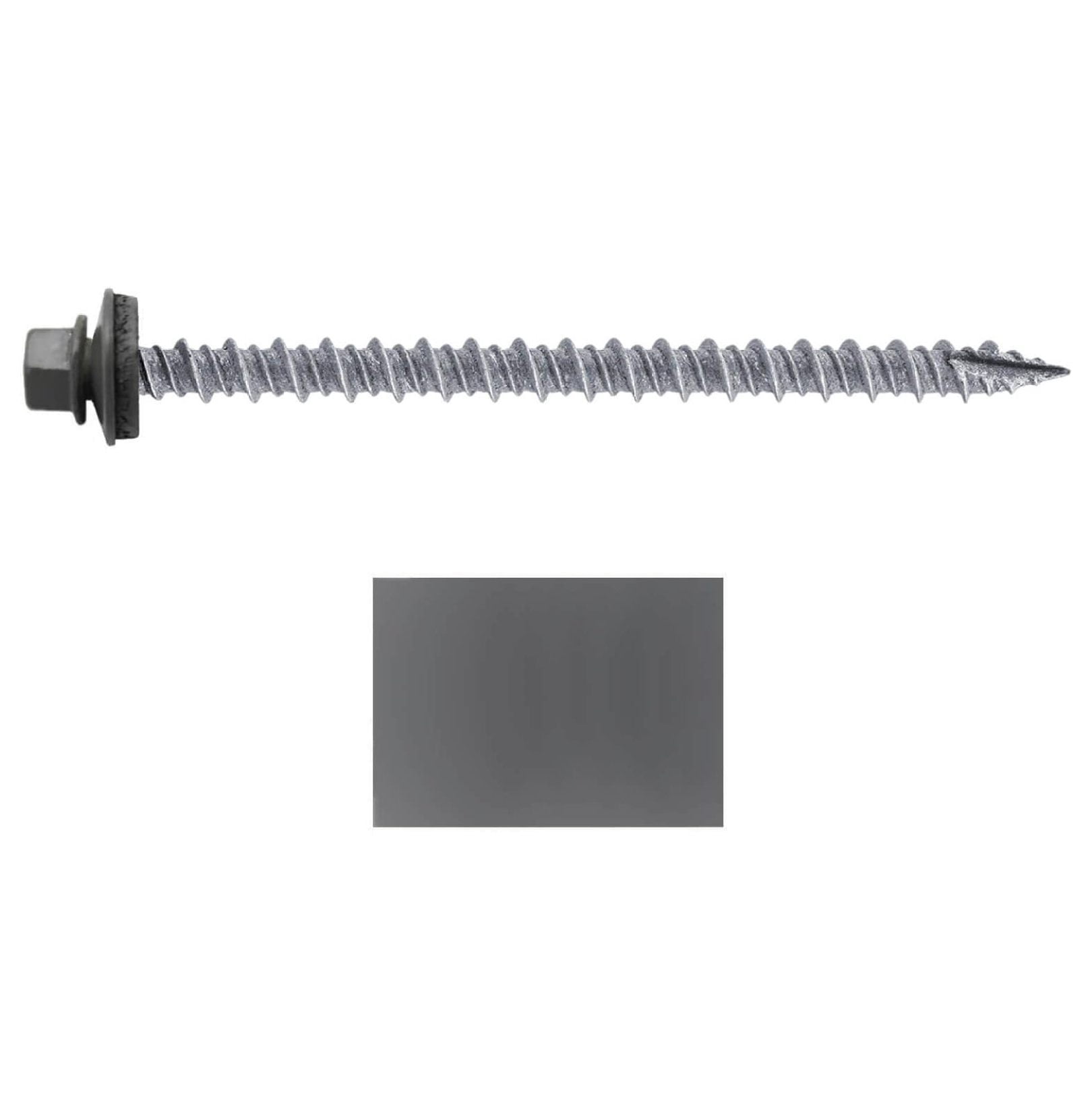 #10 Metal Roofing Screws: (750) Screws x 3" Charcoal Hex Head Sheet ...